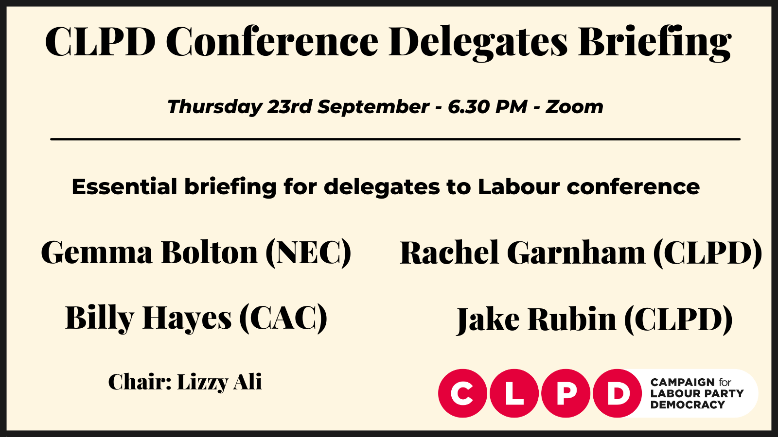 CLPD Conference Delegates Briefing – Campaign for Labour Party Democracy